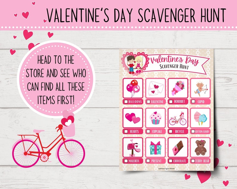 Valentine's Day Scavenger Hunt for Kids | Valentine Party Games | Fun ...