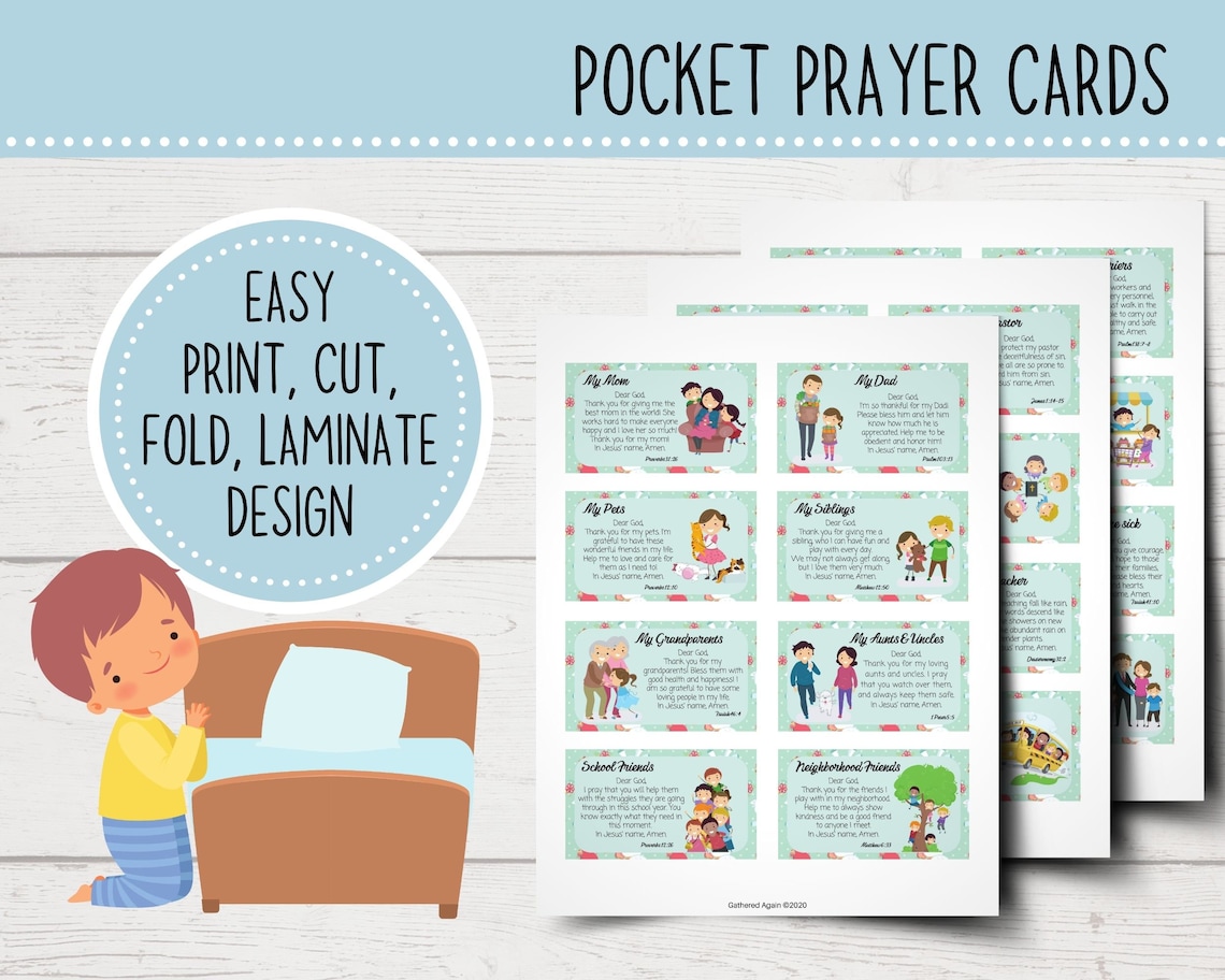 Pocket Prayer Cards for Kids Prayers for Others Prayers - Etsy