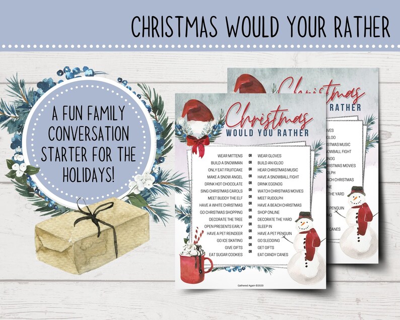 Christmas Would You Rather Game | Christmas Party Games | Christmas ...