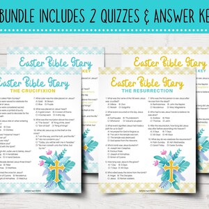 Printable Easter Bible Story Quiz Bundle | Easter Sunday School Lesson ...