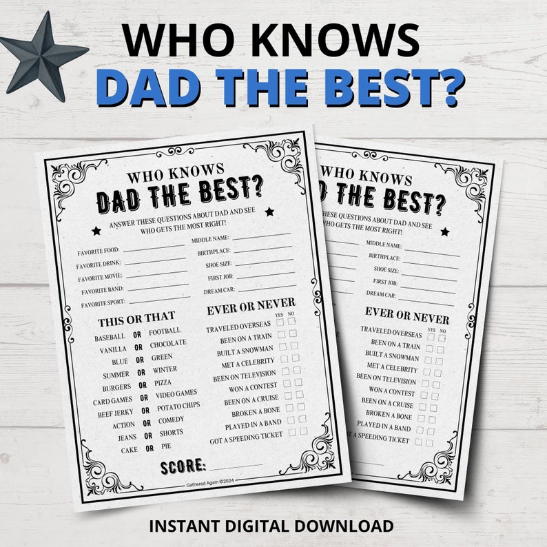 Who Knows Dad the Best Game | Birthday Games for Dad | Father's Day ...