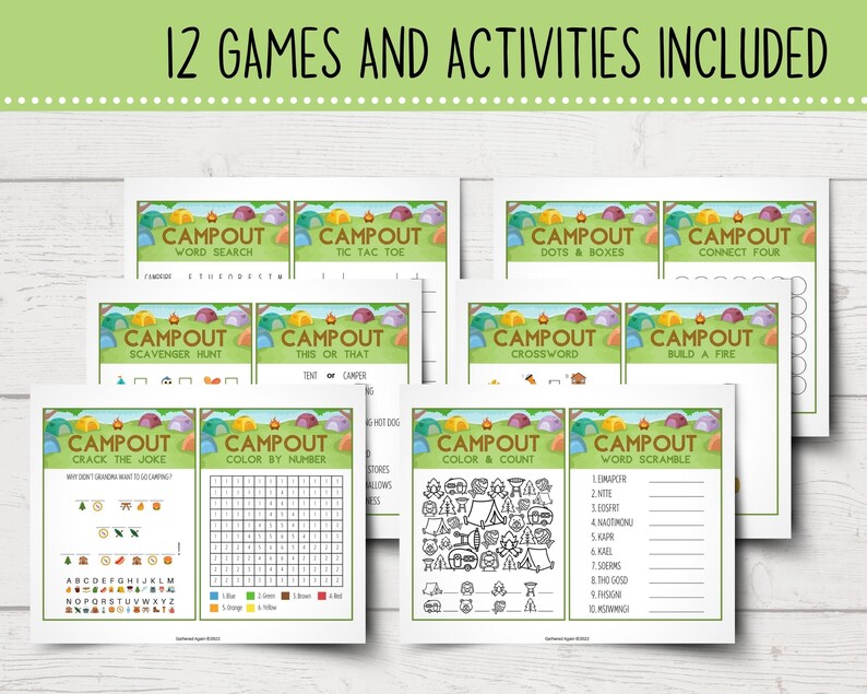 Printable Camping Games Bundle | Camping Games for Kids | Printable ...