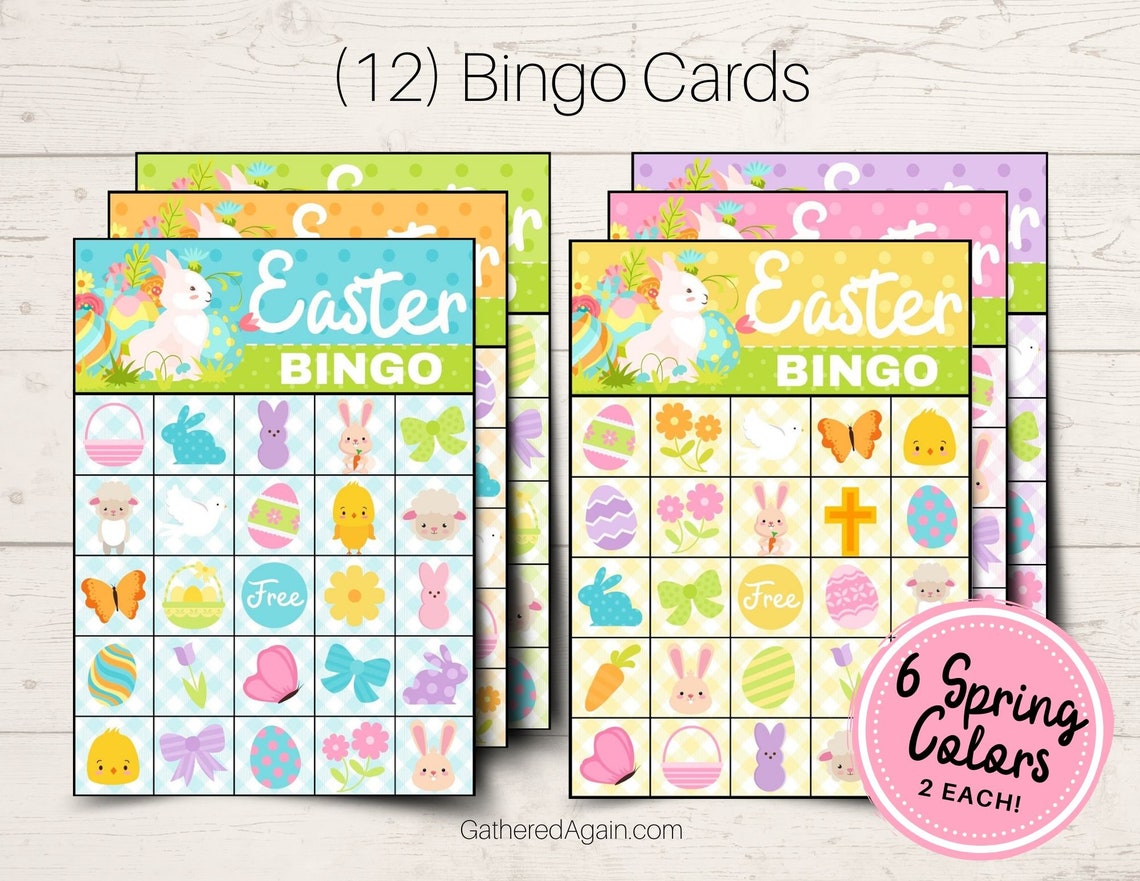 Easter Bingo Game for Kids Easter Basket Filler printable - Etsy