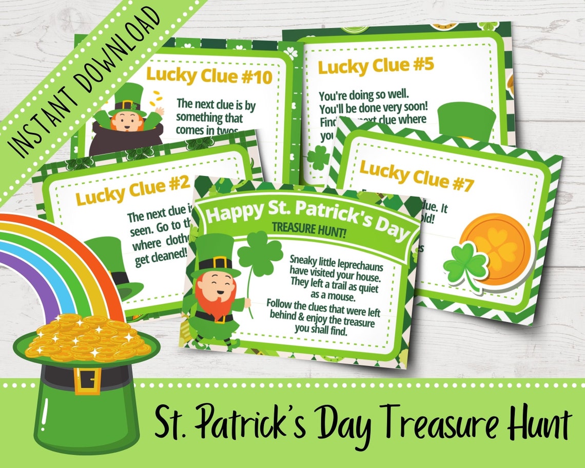 St. Patrick's Day Treasure Hunt | St. Patrick's Day Games | Scavenger ...