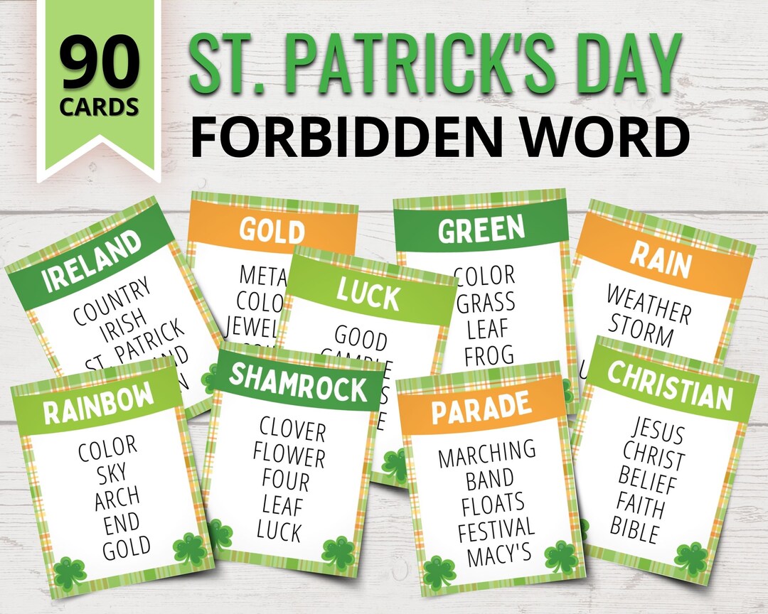 St. Patrick's Day Forbidden Word Game | Printable St. Patrick's Day ...