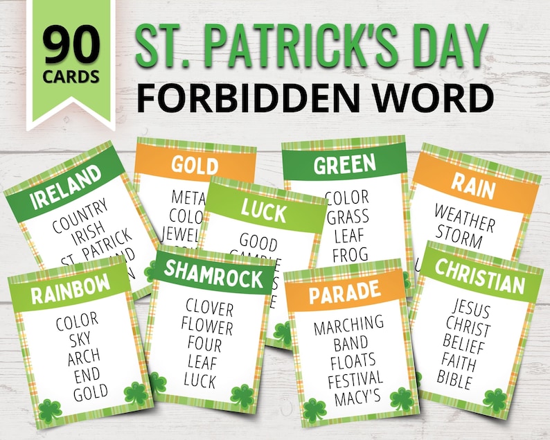 St. Patrick's Day Forbidden Words Game | Printable St. Patrick's Day ...