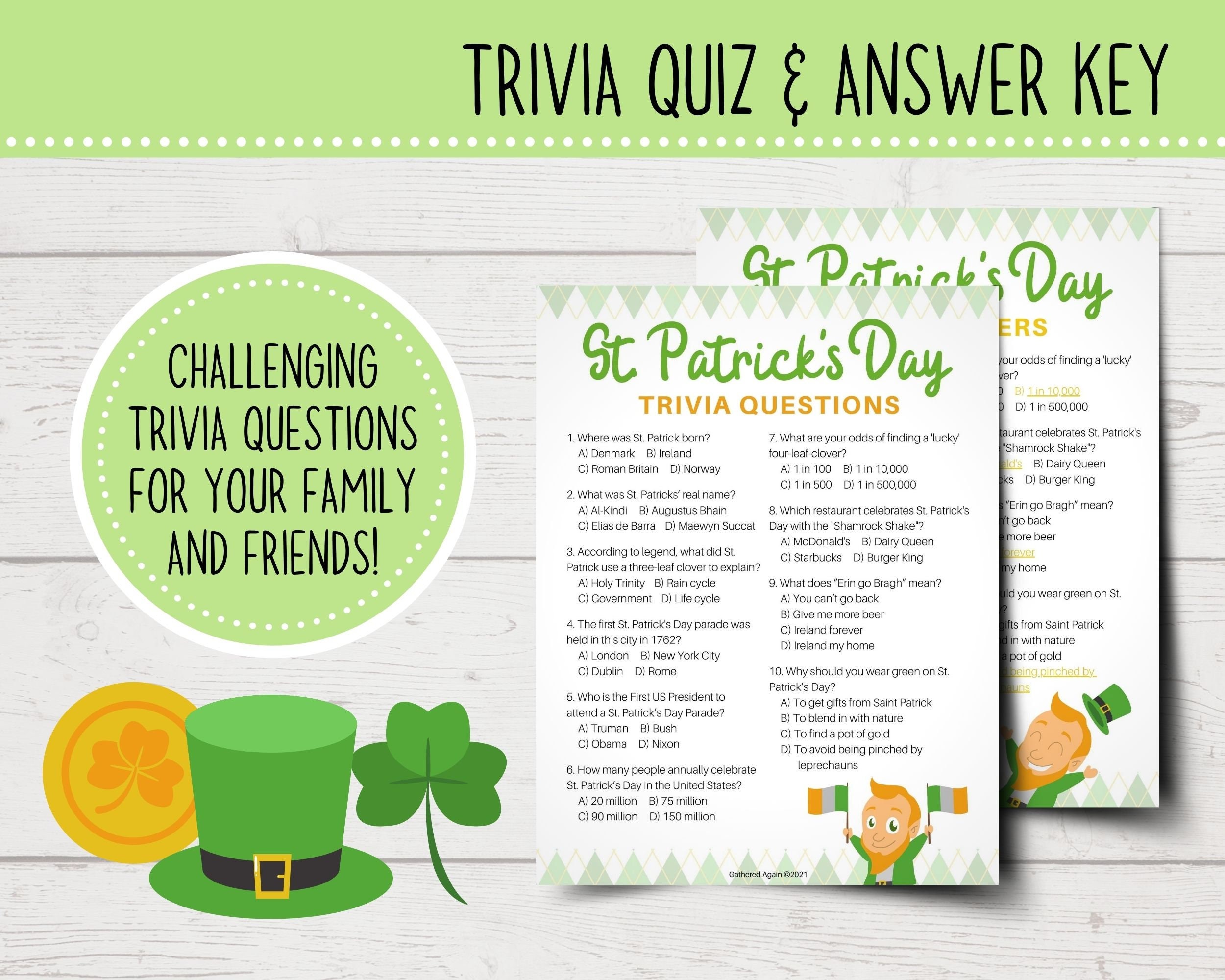 St. Patrick's Day Trivia Quiz | St. Patrick's Day Party Game ...