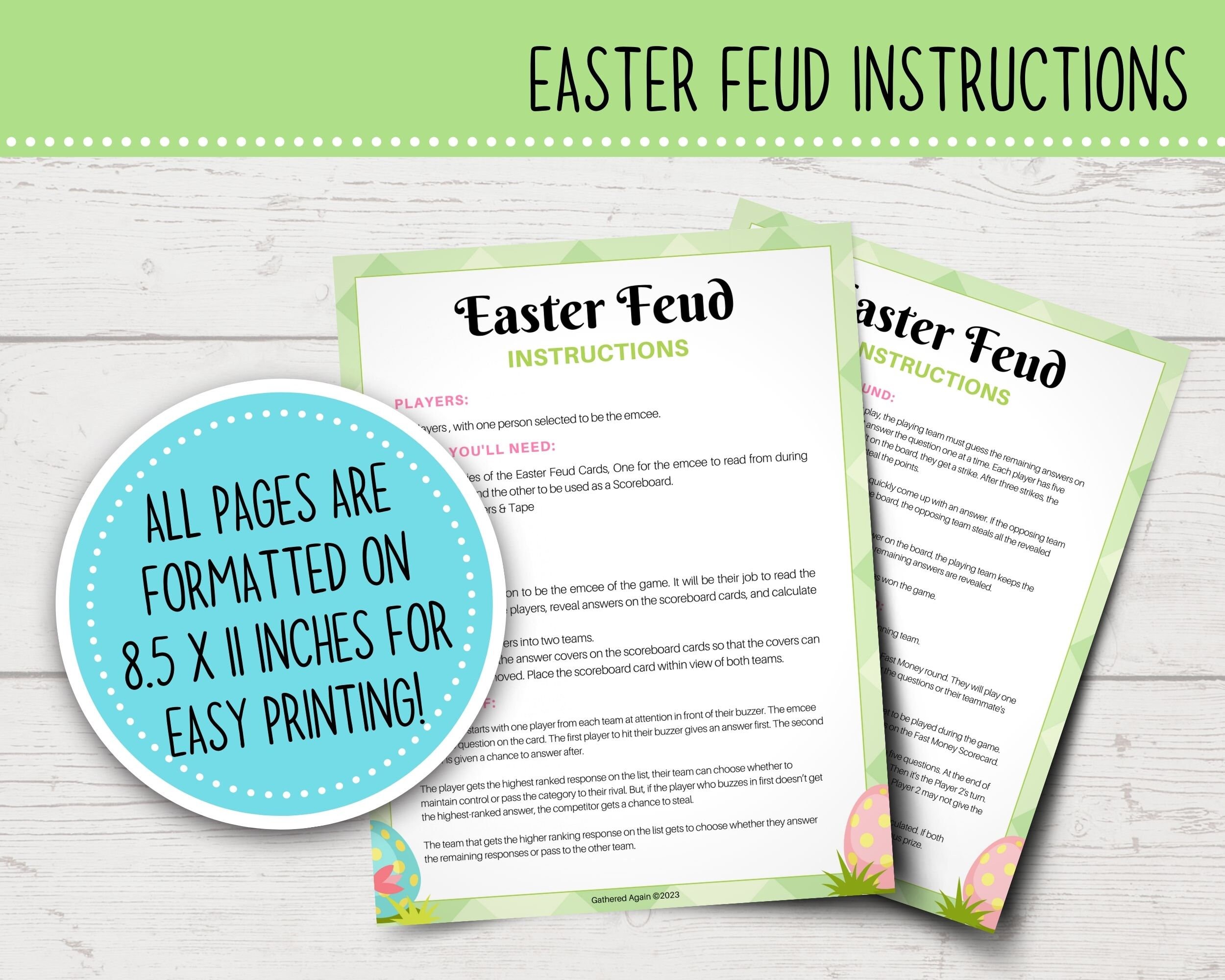 Printable Easter Feud Game | Easter Family Feud-style Questions ...