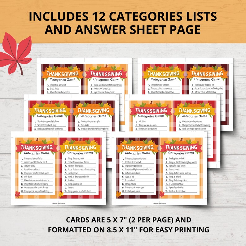 Thanksgiving Categories Game | Thanksgiving Scattergories-inspired Game ...