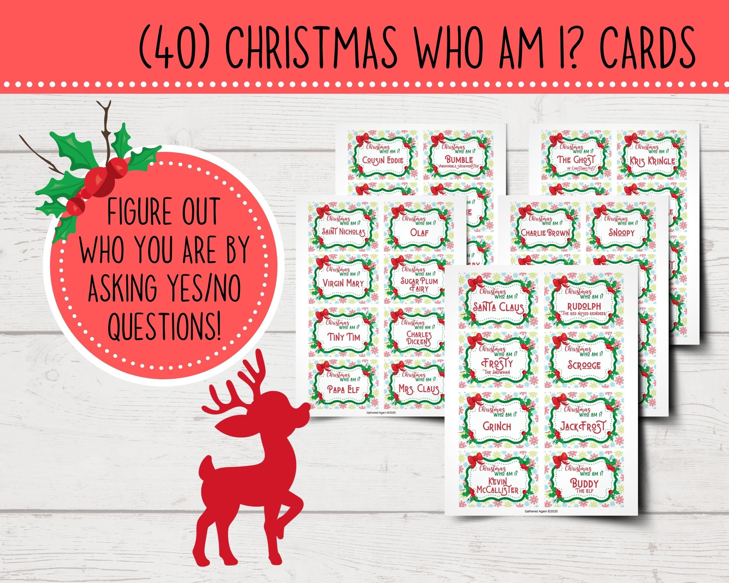 Funny Christmas "who Am I?" Game | Christmas Party Games | Virtual ...