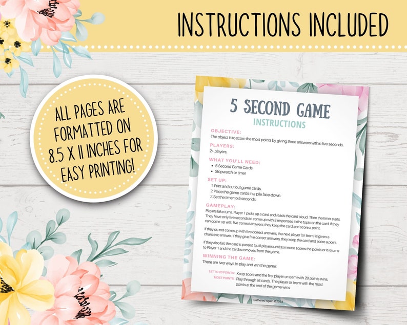 Baby Shower 5-second Game | Baby-edition 5 Second Game | Printable Baby ...