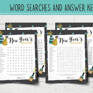 New Year's Eve Word Search Pack | New Year's Eve Puzzles | Printable ...