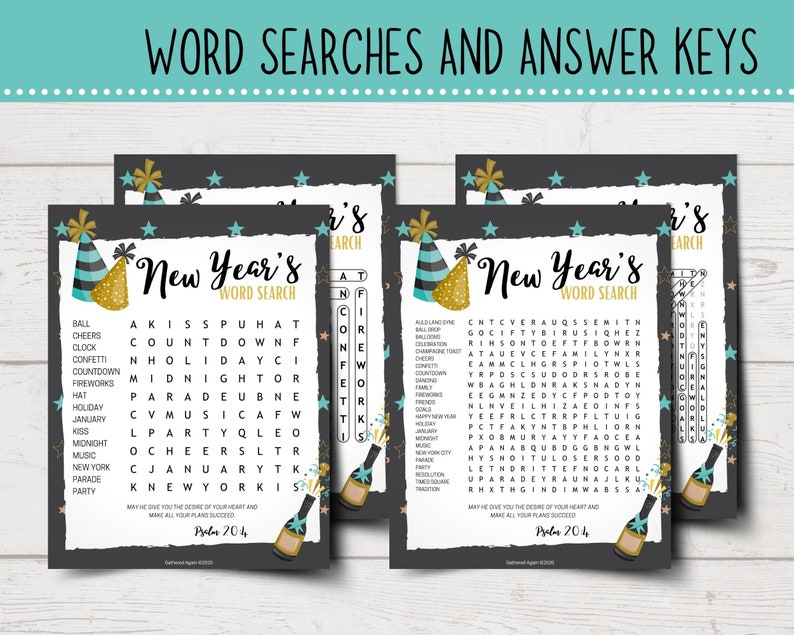 New Year's Eve Word Search Pack | New Year's Eve Puzzles | Printable ...
