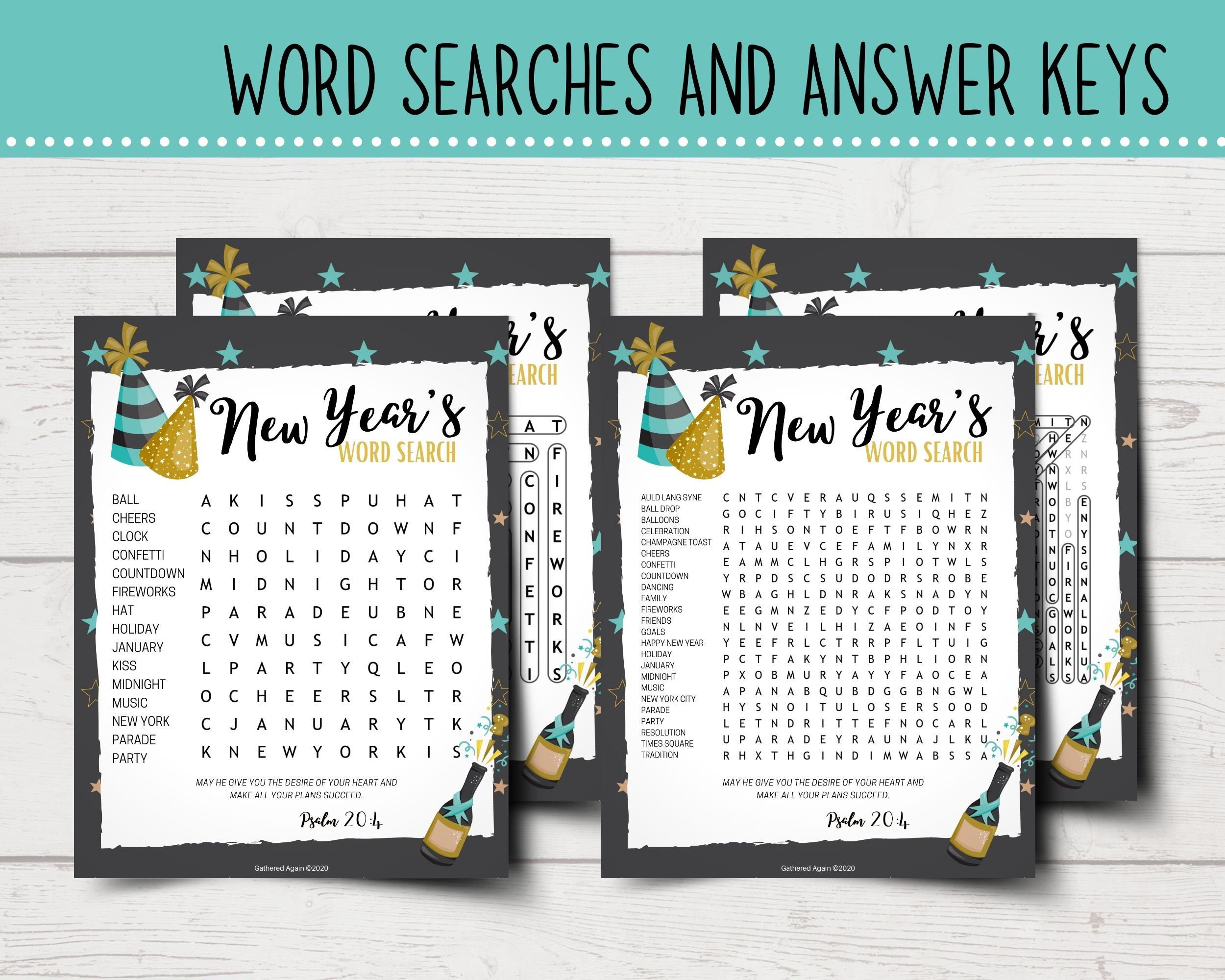 New Year's Eve Word Search Pack | New Year's Eve Puzzles | Printable ...