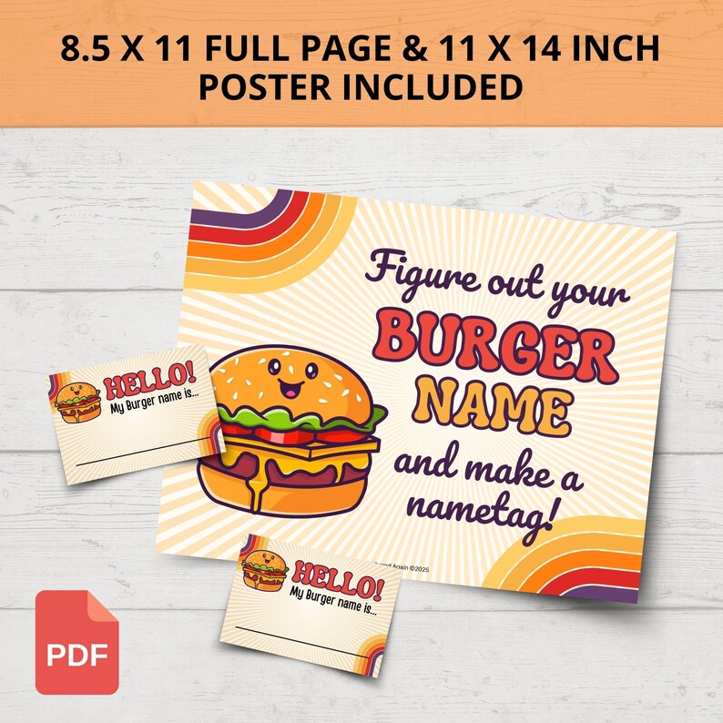 What's Your Burger Name? | Printable Burger Name Game | Funny Burger ...