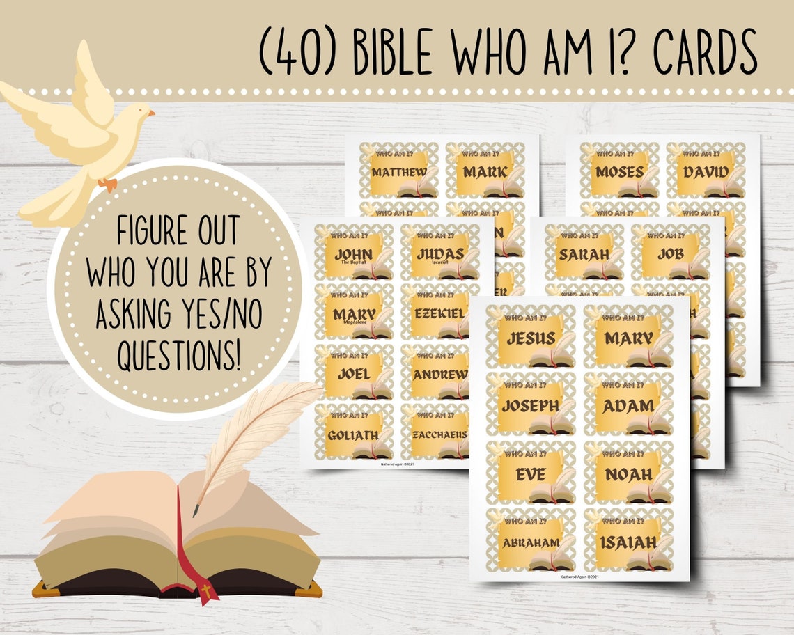 Who Am I Game - Bible Characters Edition | Printable Who Am I Cards ...