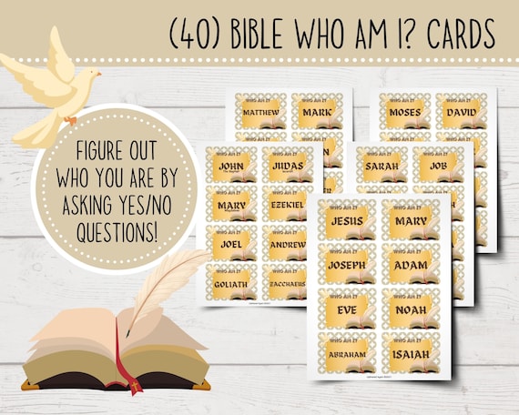 Game Hemousy Guess Bible Who Am I Game - 24 Holy Bible Characters Bible ...