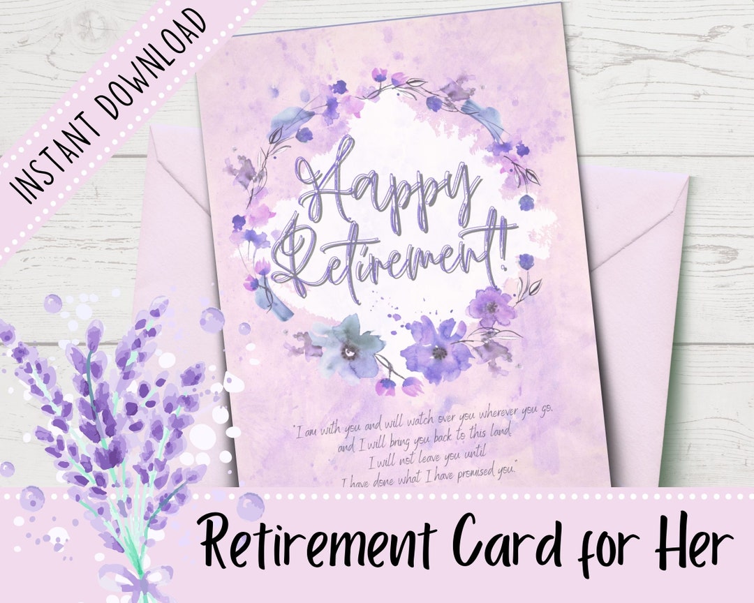 Printable Retirement Card for Her | Christian Retirement Card for Women ...