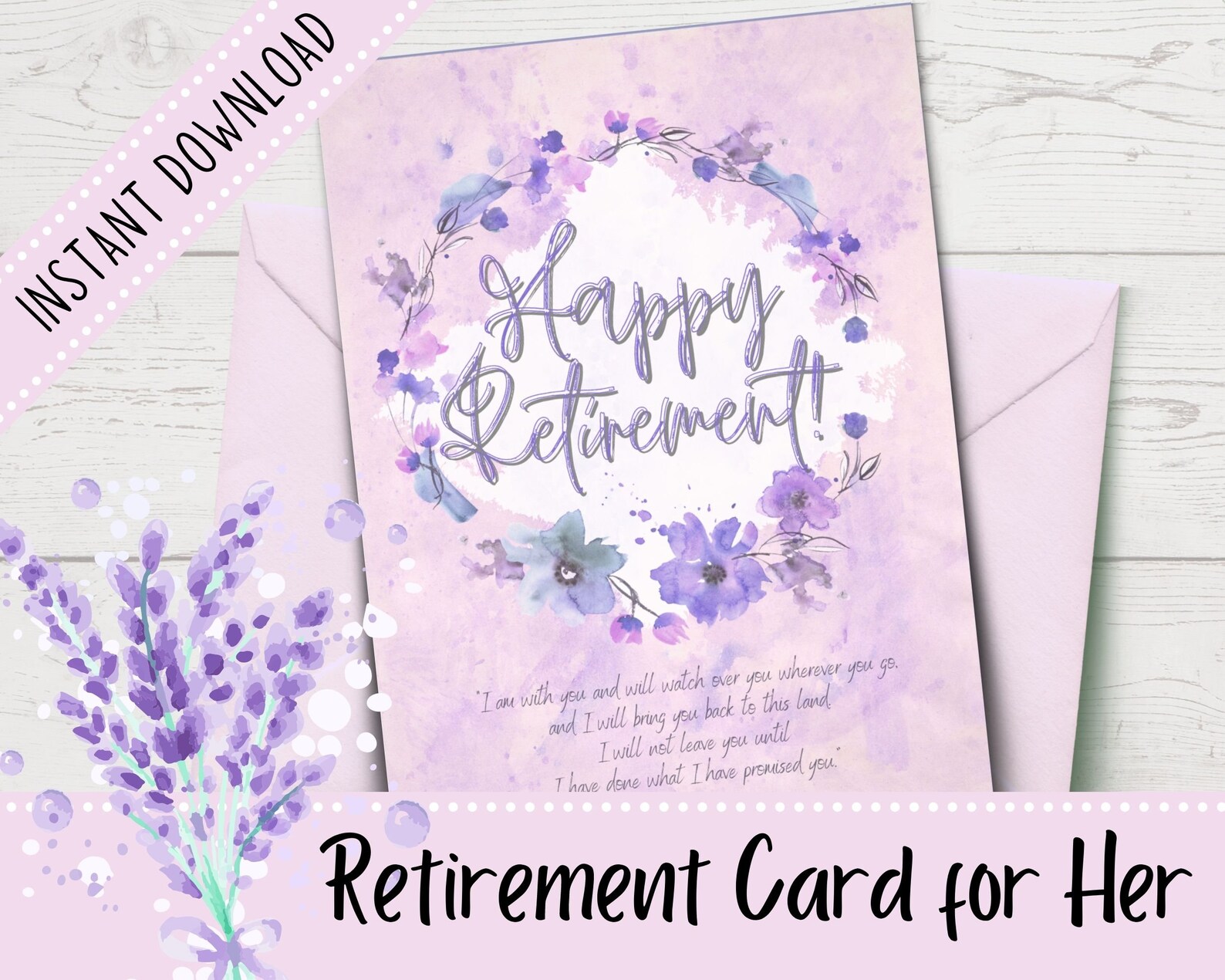 Printable Retirement Card for Her | Christian Retirement Card for Women ...