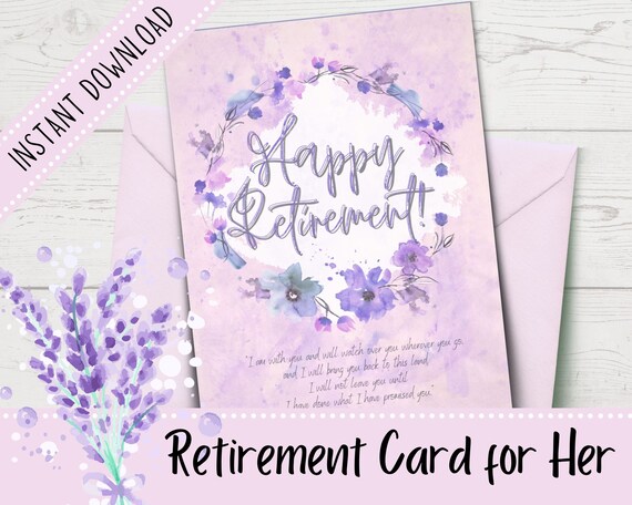 Printable Retirement Card for Her Christian Retirement Card | Etsy