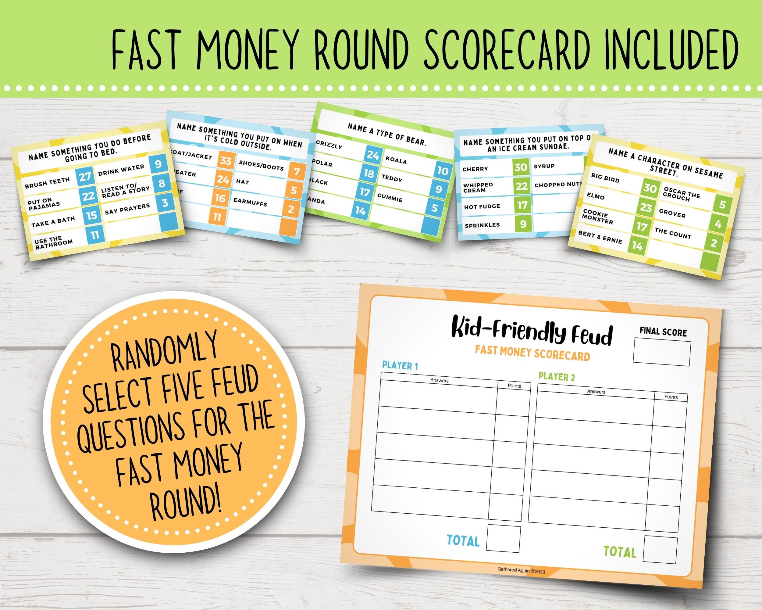 Kid-friendly Feud Game Printable Family Feud Style Questions Clean ...