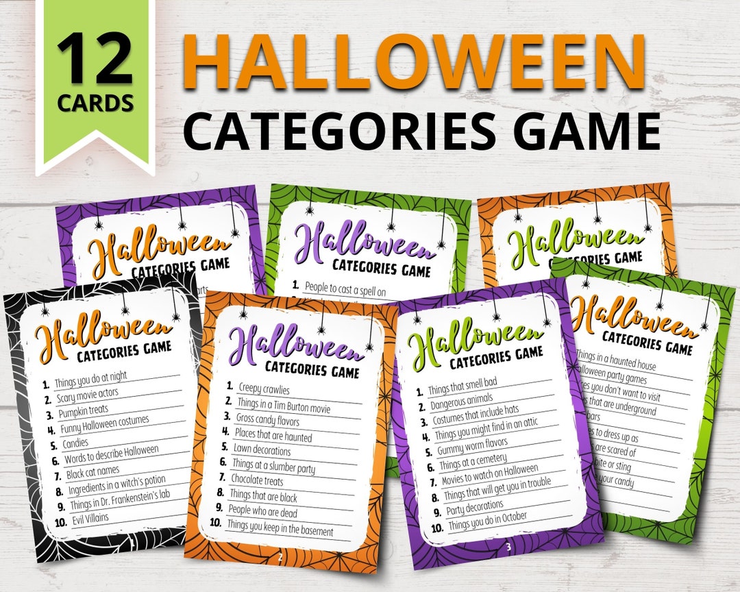 Halloween Categories Game Halloween Scattergories-style Game Printable ...