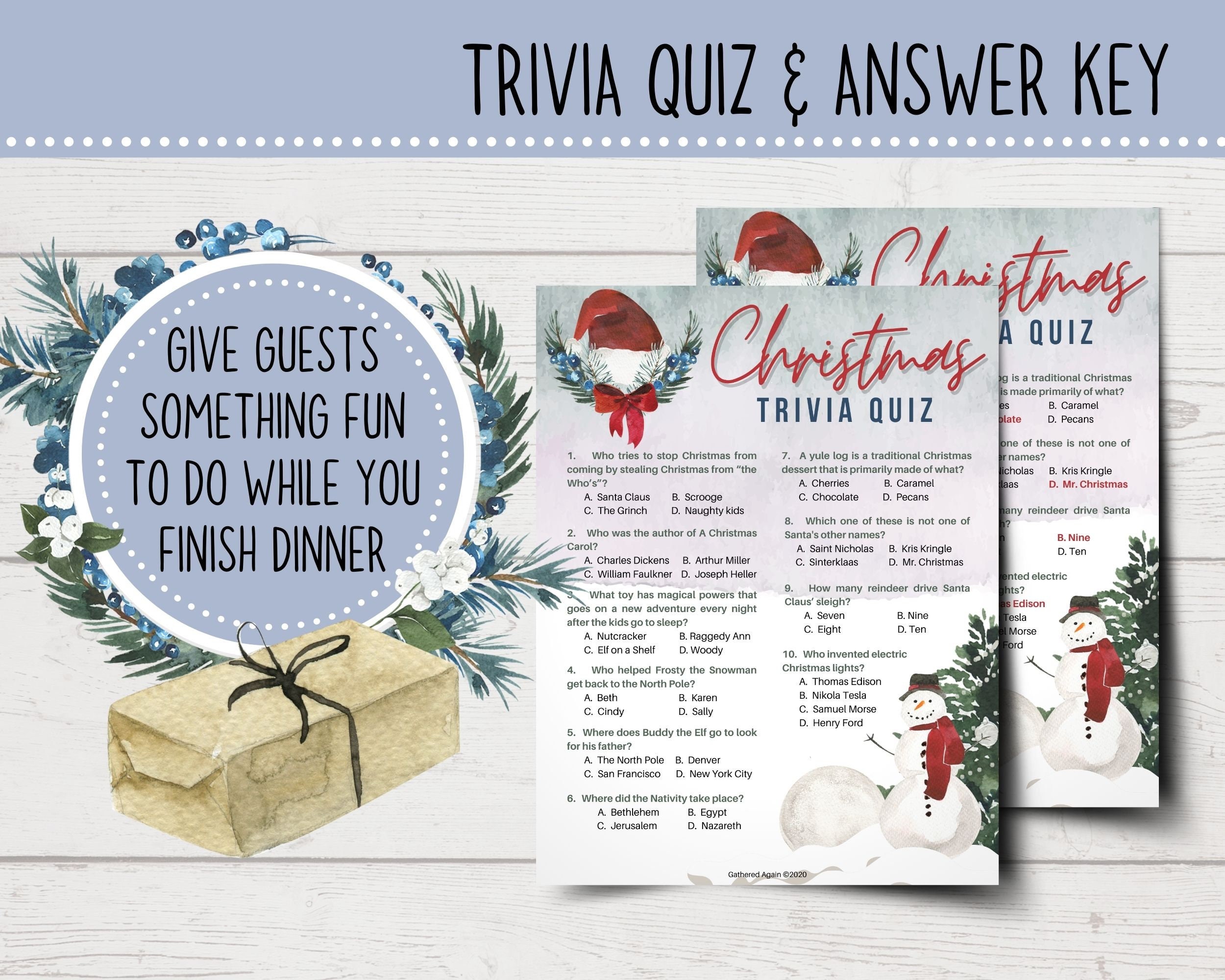 Christmas Trivia Quiz | Christmas Trivia Questions | Christmas Party ...
