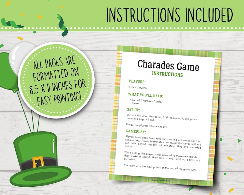St. Patrick's Day Charades Game | Printable St. Patrick's Day Games ...