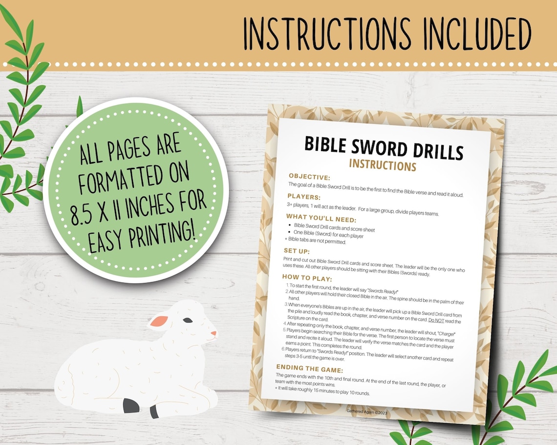 Printable Bible Sword Drills | Bible Sword Drill Verses | Bible Verse ...
