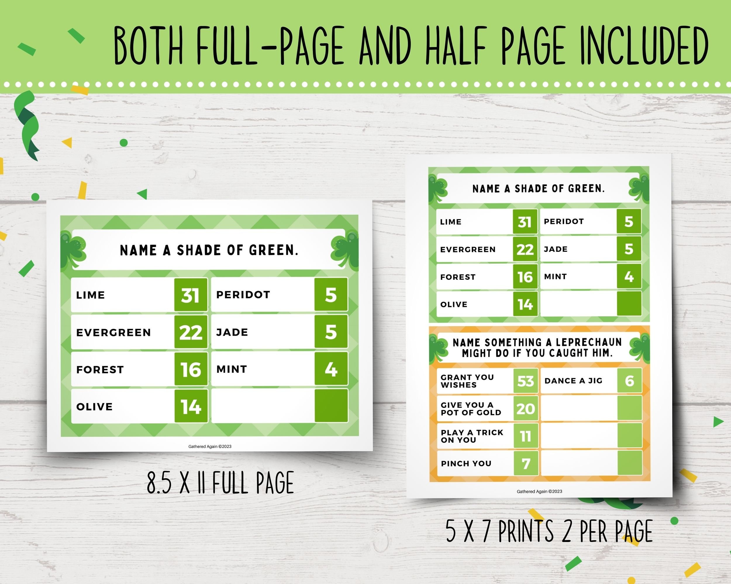 Printable St. Patrick's Day Feud Game | St. Patrick's Day Family Feud ...