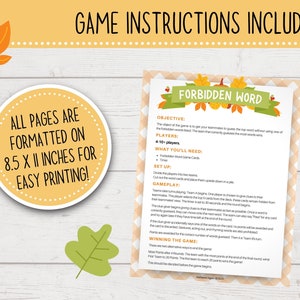 Thanksgiving Forbidden Word Game | Thanksgiving Taboo-style Game ...