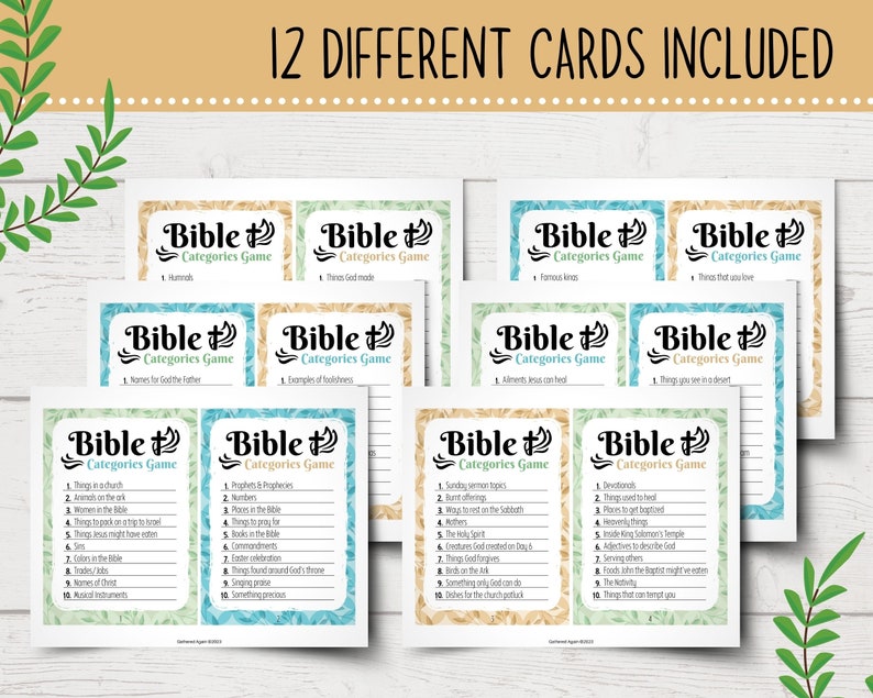 Printable Bible Categories Game Christian Scattergories-inspired Game ...