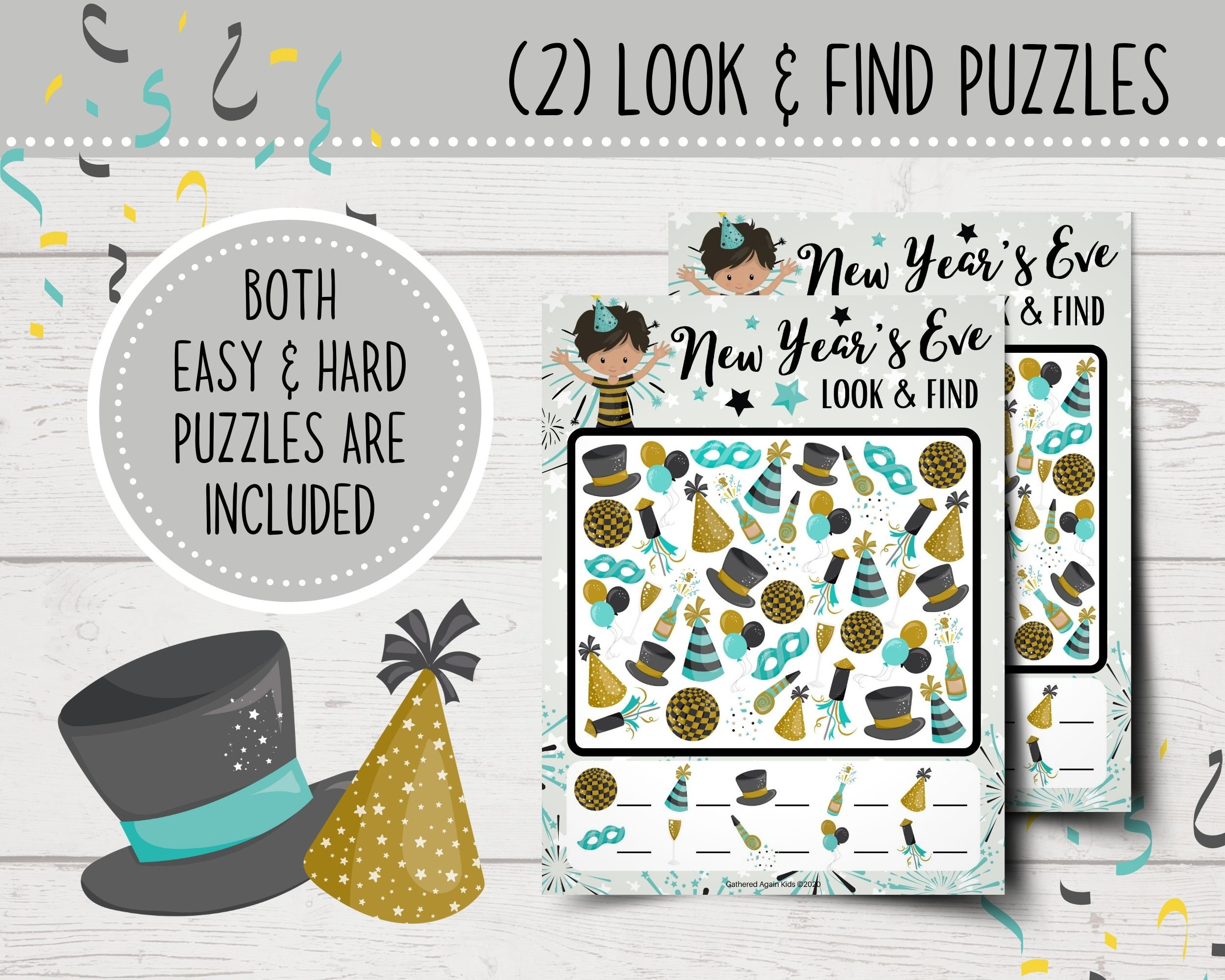 New Year's Eve I Spy Puzzles for Kids | Printable Look and Find | New ...