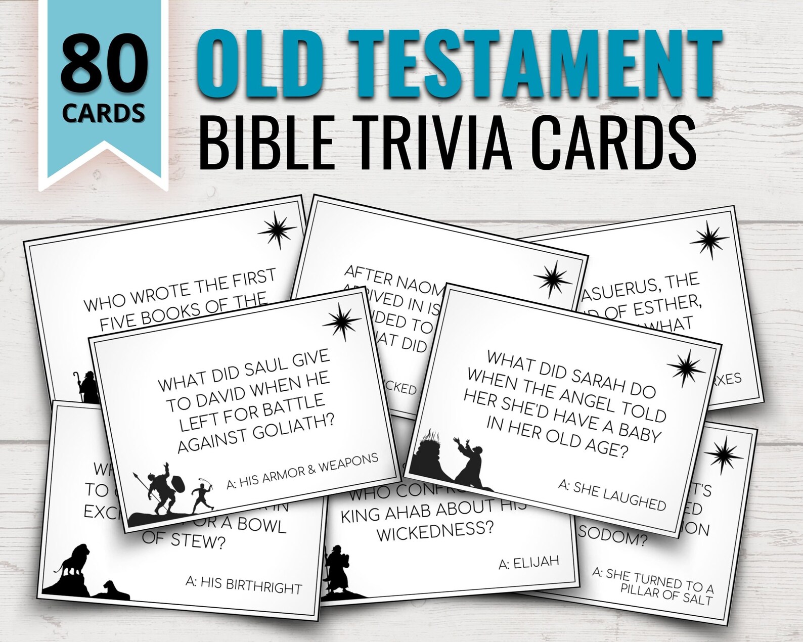 Old Testament Bible Trivia Cards Bible Trivia Questions Printable Bible ...