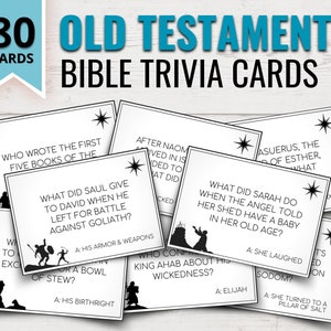 Old Testament Bible Trivia Cards | Bible Trivia Questions | Printable ...