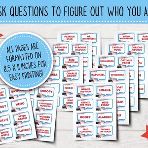 Printable Cartoon Who Am I Game | Cartoon Character Who Am I Game ...