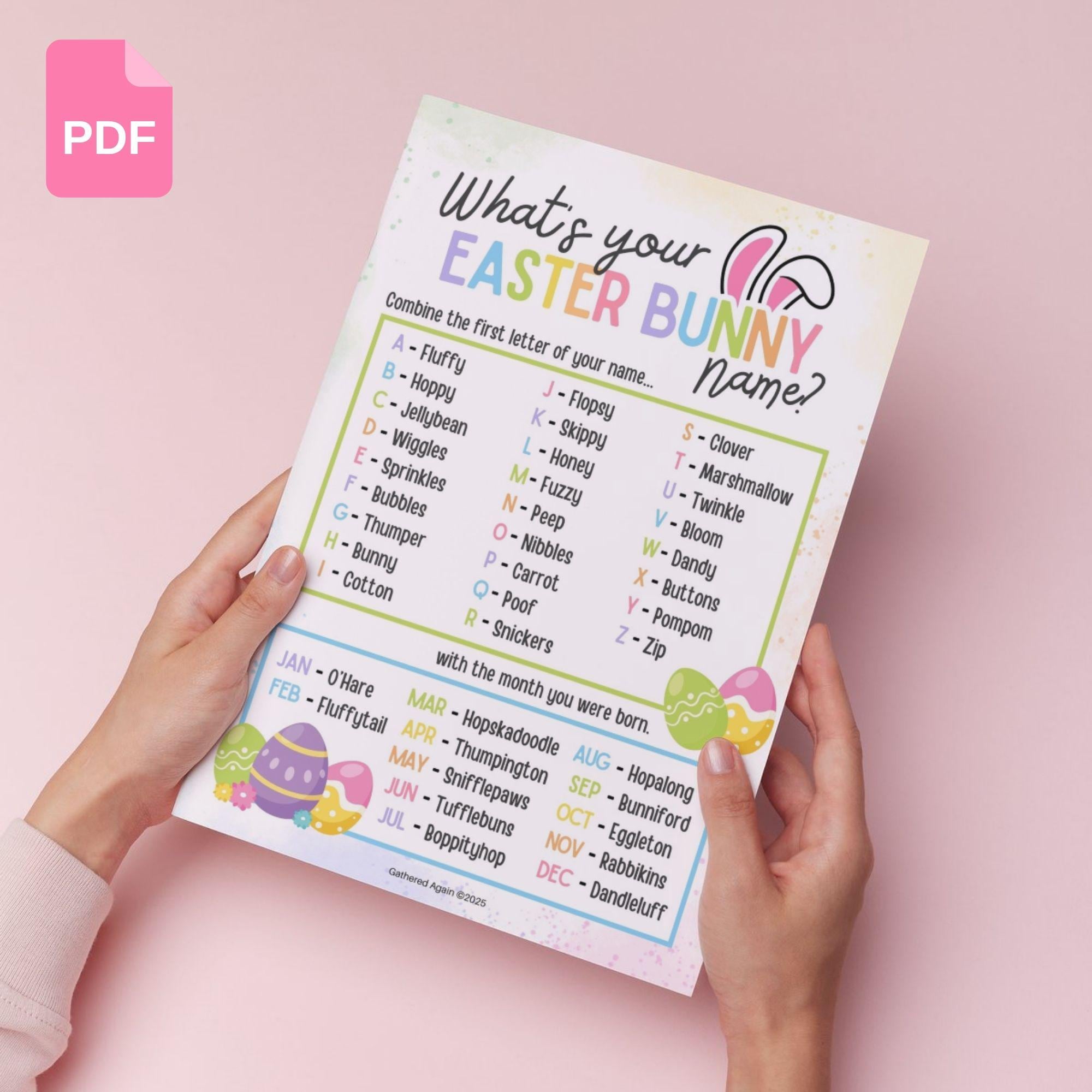 What's Your Easter Bunny Name? | Easter Bunny Name Game | Printable ...