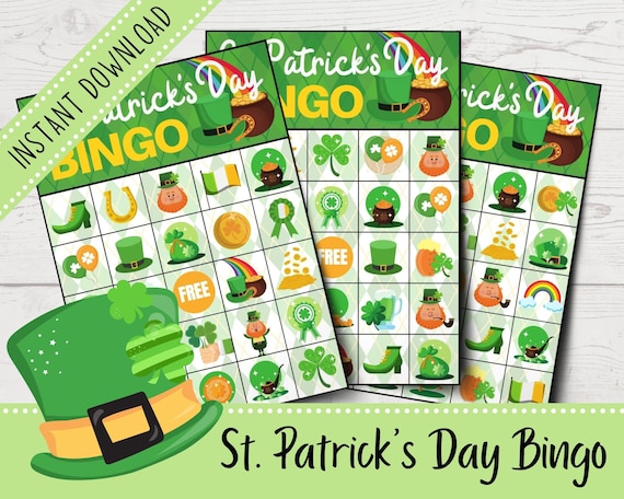 St. Patrick's Day Bingo Game St. Patrick's Day Party - Etsy