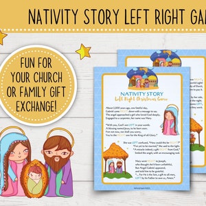 Printable Left Right Christmas Game | Nativity Story Left Right Game ...