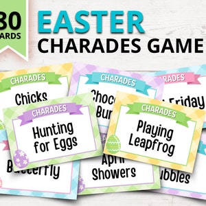 Easter Charades Game | Printable Spring Charades Cards | Easter Party ...