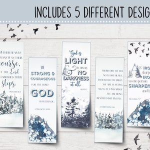 PRINTABLE Forest Bible Verses Bookmarks Christian | Etsy