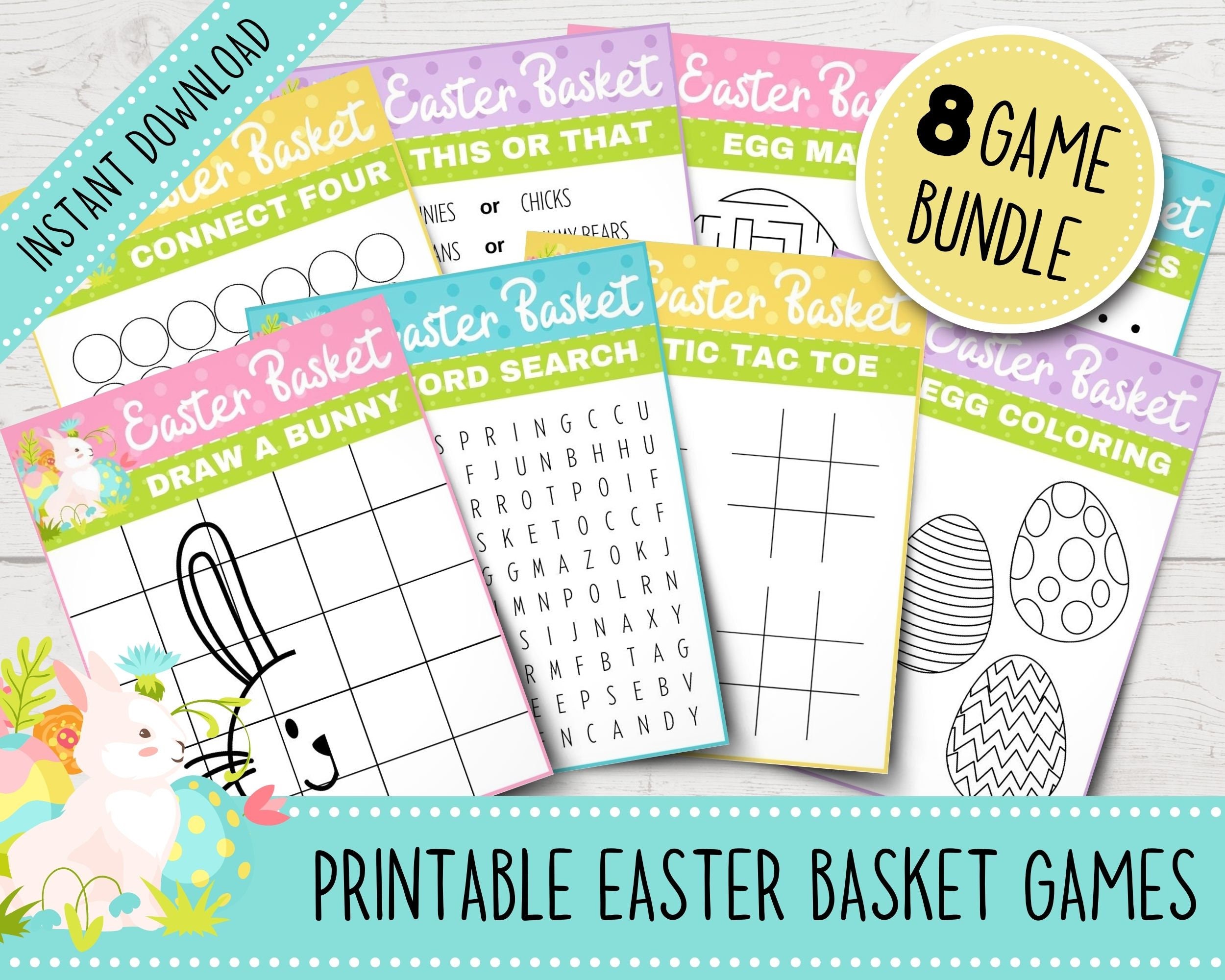 Printable Easter Basket Games for Kids | Easter Basket Fillers | Easter ...