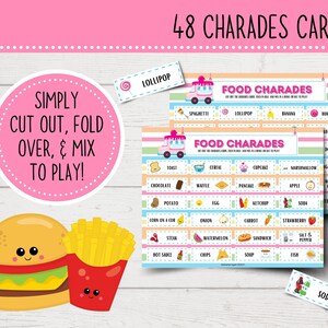 Food Charades for Kids | Printable Charades Game | Icebreaker Ideas ...