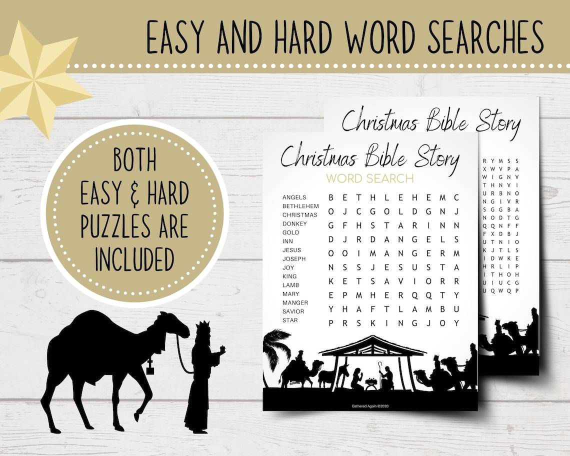 Christmas Bible Word Searches for Kids Christmas Story - Etsy