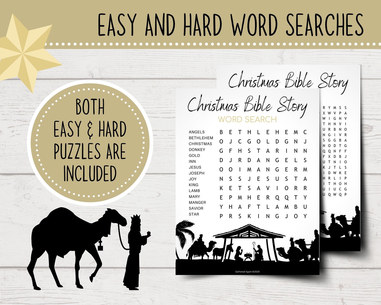 Christmas Bible Word Searches for Kids Christmas Story - Etsy