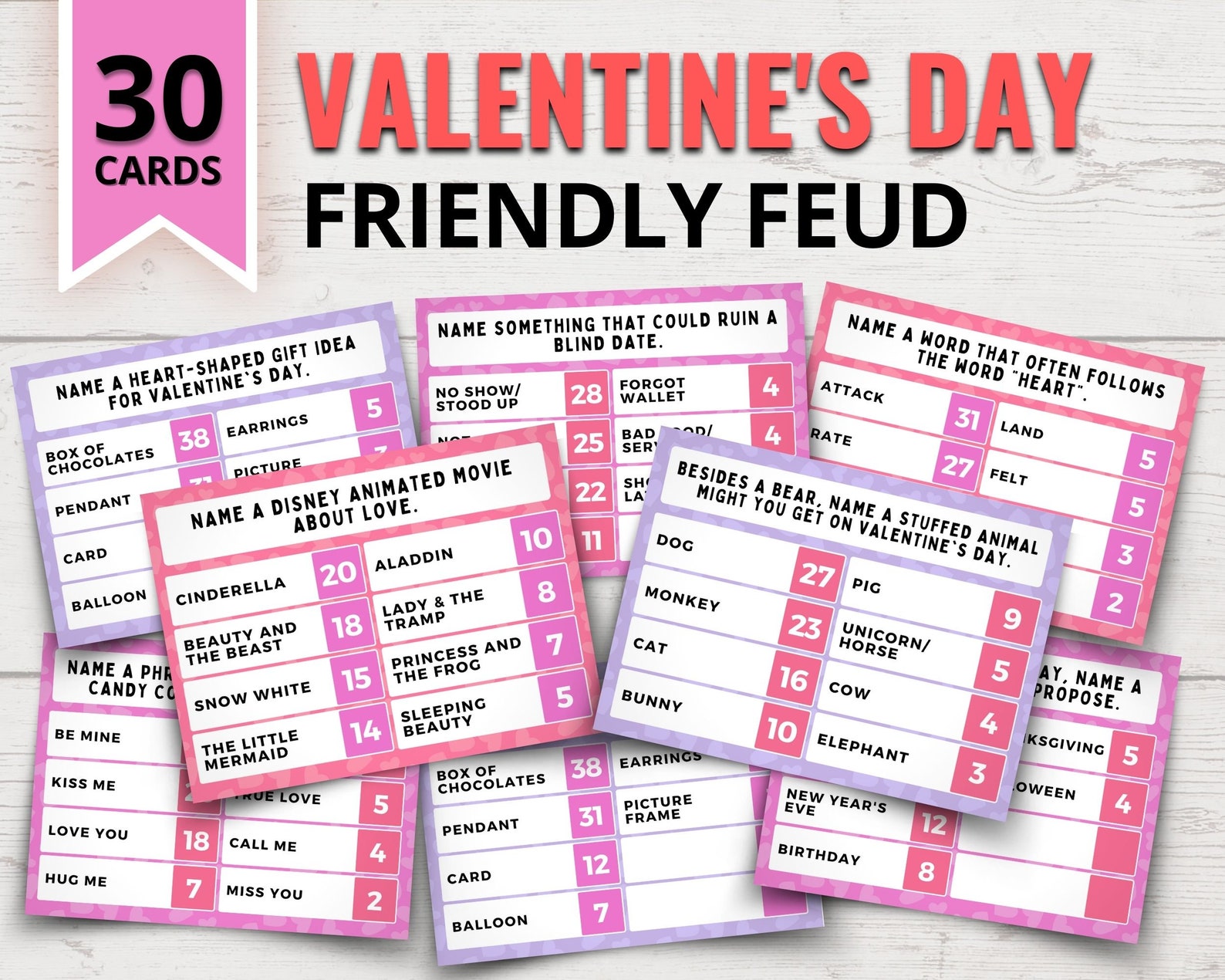Printable Valentine's Day Feud Game | Valentine's Day Family Feud-style ...