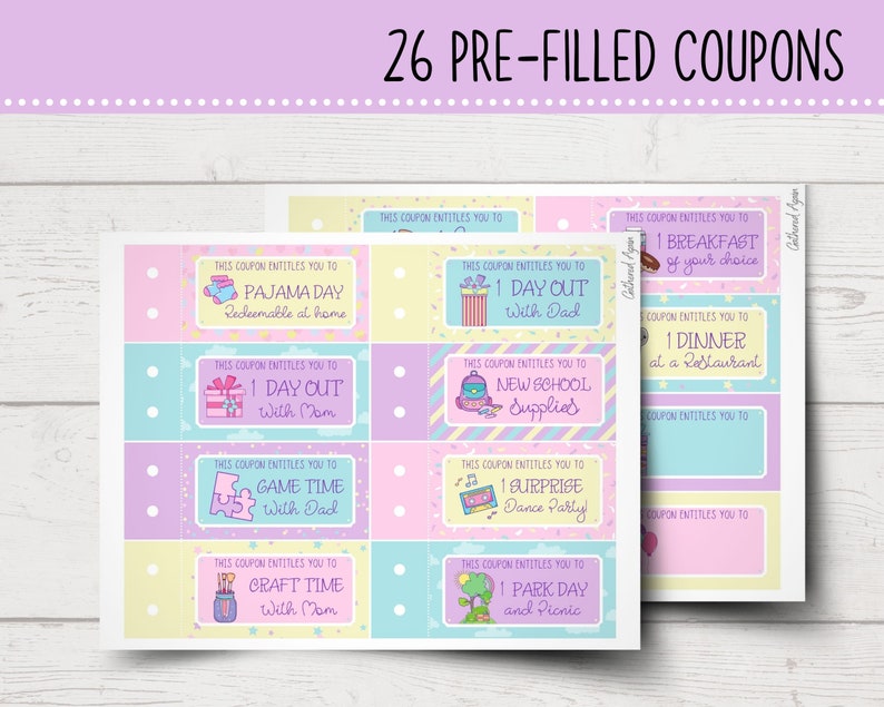 Birthday Girl Coupon Book | Reward Coupons for Kids | Birthday Gift ...