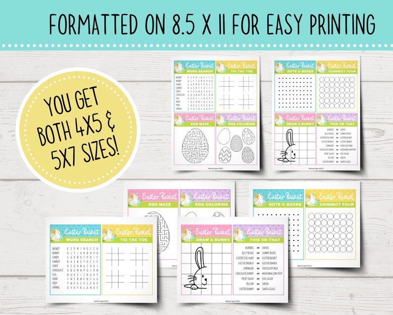 Printable Easter Basket Games for Kids | Easter Basket Fillers | Easter ...