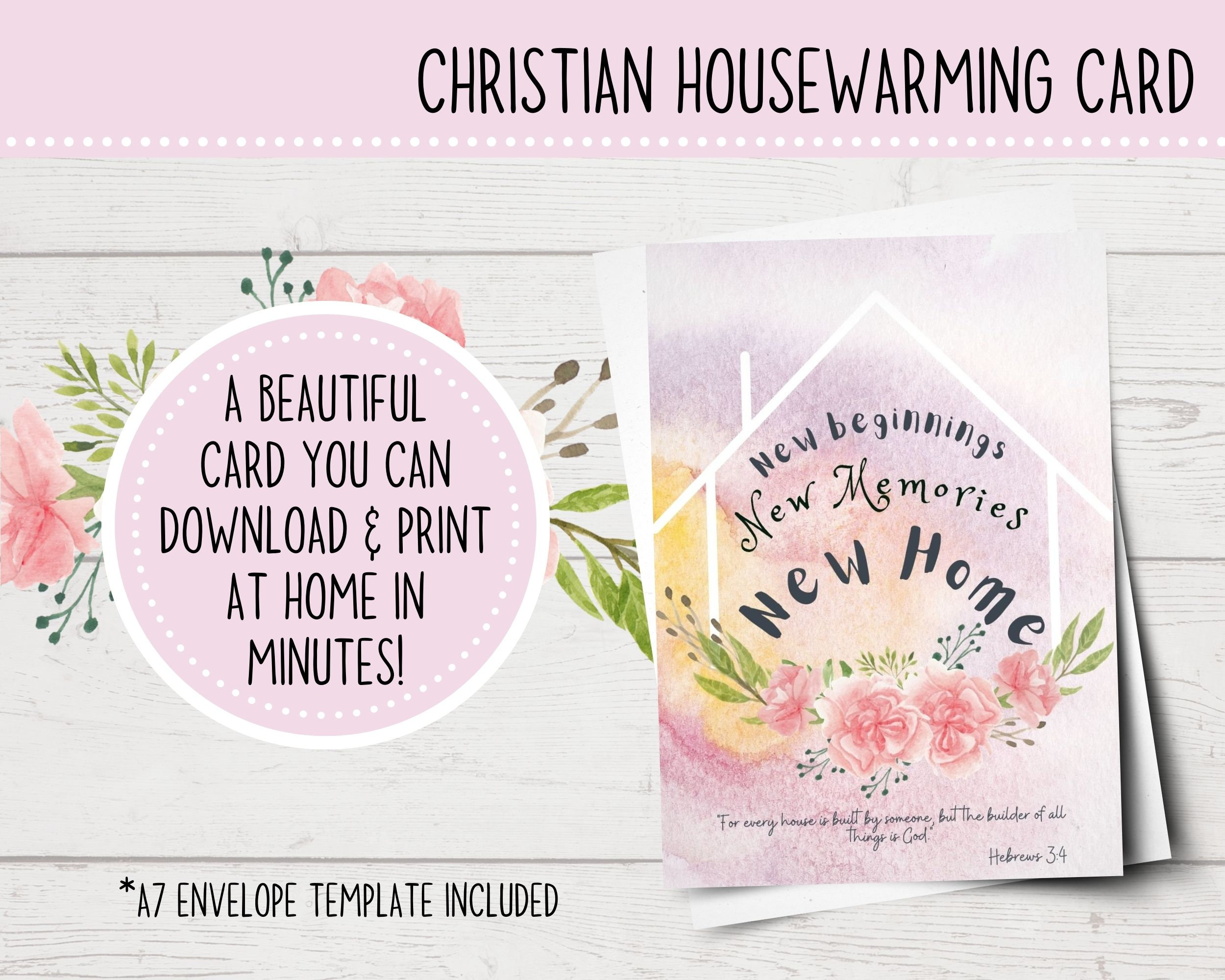 Printable Housewarming Card | Christian Housewarming Card | Printable ...