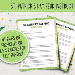 Printable St. Patrick's Day Feud Game | St. Patrick's Day Family Feud ...